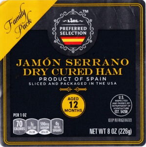 Food Label: Lidl Jamón Serrano Dry Cured Ham (Lidl US, LLC, United ...