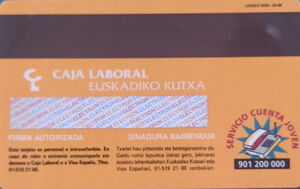 Bank Card: Caja Laboral ServiRed (Caja Laboral, SpainCol:ES-VE-0477 💳