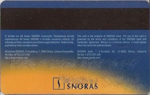 Bank Card: Snoras (Snoras, LithuaniaCol:LT-GM-0008