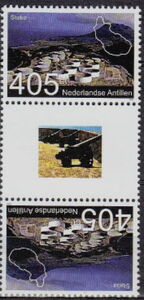 Stamp: Map of Statia, oil storage tanks (Netherlands Antilles(Islands ...