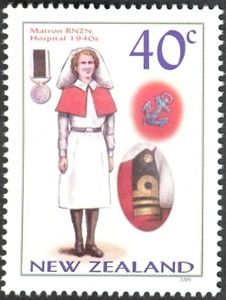 Stamp: Matron RNZN Hospital 1940s (New Zealand(Military Uniforms) Mi:NZ ...