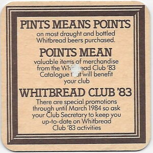 Beer Coaster: Whitbread Club 83 (Whitbread PLC, United Kingdom of Great ...