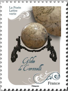 Stamp: Globe by Coronelli (France(Around the World : Antique Globes ...