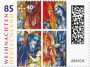 Stamp: Holy Light Stained Glass Window, Tholey Abbey Church (Germany ...