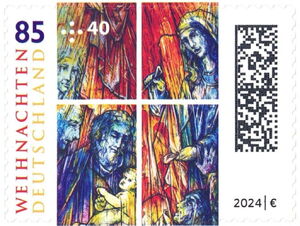 Stamp: Holy Light Stained Glass Window, Tholey Abbey Church (Germany ...