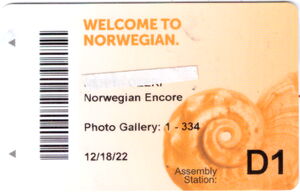 כרטיס מפתח לחדר המלון: Norwegian Encore (Norwegian Cruise Line NCL ...