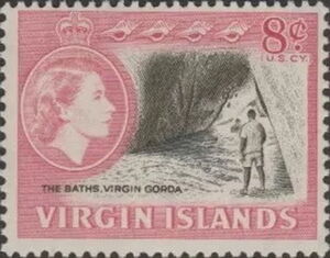 Stamp: The Baths, Virgin Gorda (British Virgin Islands(Queen Elizabeth ...