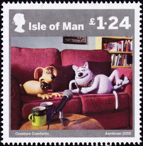 Stamp: Creature comforts (Isle of Man(40th Anniversary of Aardman ...
