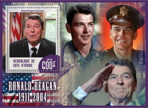 Stamp: Ronald Reagan (Ivory Coast: Illegal Stamps(Famous People (2019 ...