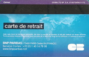 Bank Card: Map (BNP Paribas, FranceCol:FR-CR-0002.03 💳