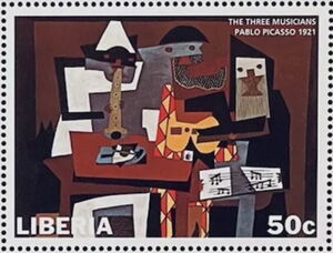 Марка: The Three Musicians by Picasso (Либерия(Painters of the 20th ...