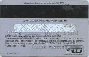Bank Card: TCI - Coto (TCI, ArgentinaCol:AR-GM-0092 💳