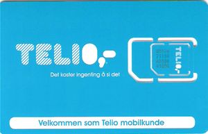 Phonecard: Telio (Mobile Norway, Norway(Telio - GSM / SIM) NTK:NOR-TO-03