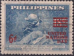 Stamp: UPU Stamp of 1949 Overprinted (PhilippinesMi:PH 641,Sn:PH 806,Yt:PH 489,Sg:PH 836,Ngo:PH 214