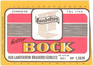 Drink Label: Landskron heller Bock (VEB Landskron Brauerei Görlitz ...