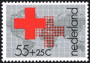 Francobolli: Red Cross in Front of World Map (Olanda (Paesi Bassi ...