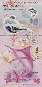 Banknote: 5 Dollar (Bermuda(2024 "Smarter Design" Polymer Issue) Wor:P ...