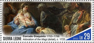 Марка: Corrado Giaquinto (1703–1766), "Adoration of the Magi" (Сьерра ...
