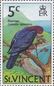 Stamp: Ramier (Columba squamosa) (Saint Vincent & The Grenadines(Birds ...