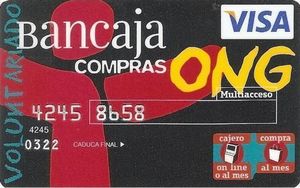 Tarjeta de Banco: BANCAJA compras ONG (Bancaja, EspañaCol:ES-VI-0396