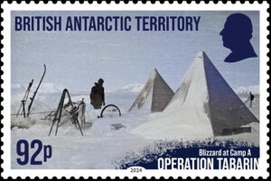 Stamp: Blizzard at Camp A (British Antarctic Territory (BAT)(Operation ...