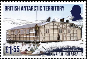 Stamp: Construction of Base D (British Antarctic Territory (BAT ...