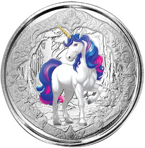 Coin: 1 Dollar (Mythical Creatures - Unicorn "Azurea") (Fiji(Numismatic ...