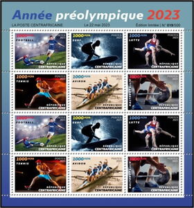 Stamp: Pre-Olympic Year 2023 (Central African Republic(Olympic Games ...