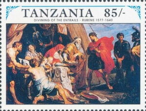 Марка: Divining of the Entrails (Танзания(350th Death Anniversary of ...