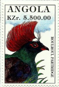 Stamp: Roulroul Partridge (Rollulus rouloul) (Angola(Pheasants and ...