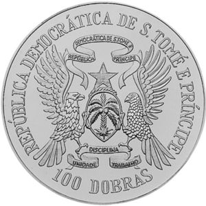 Coin: 100 Dobras (10th Anniversary of Independence) (São Tomé and ...