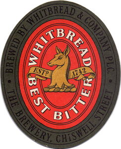 Posavasos de Cerveza: Whitbread (Whitbread PLC, Reino UnidoCol:GB-015414 🍺