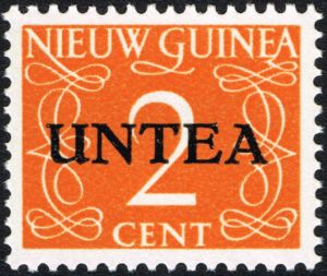 Stamp: Regular Issue overprinted ``UNTEA`` (Netherlands New Guinea ...