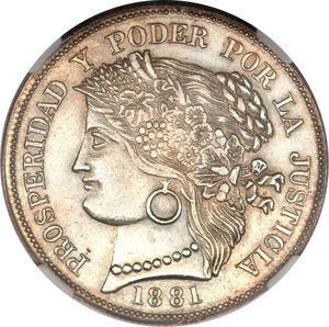 Moneda: 5 Pesetas (Ayacucho Mint) (Perú(1879~1880 - Monedas ...