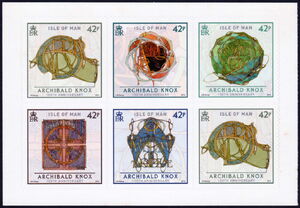 Stamp: Archibald Knox 150th Anniversary (Isle of Man(150th Anniversary of Archibald Knox) Mi:IM ...