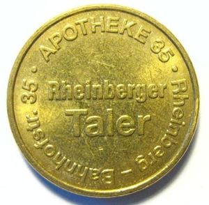 Wertmarke: Rheinberger Taler - Apotheke 35 / Römer-Apotheke ...