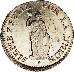 Coin: ½ Reales (Lima Mint) (Peru) (1825~1858 - Republic (Escudos/Reales ...