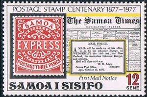 Stamp: Samoan stamp and First Mail notice (Samoa(Samoan postage stamp ...