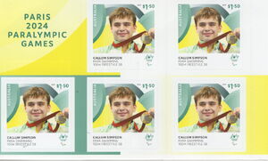 Stamp: Callum Simpson, Swimming (Australia(2024 Paralympic Games ...