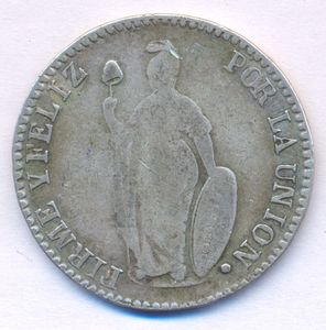 Coin: 4 Reales (Pasco Mint, REPUBLICA PERUANA) (Peru) (1825~1858 ...