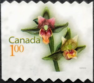 Stamp: Giant Helleborine (Epipactis gigantea) - Sawtooth perf (Canada ...