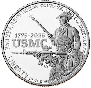 钱币: 50 Cents / Half Dollar (U.S. Marine Corps 250th Anniversary) (美国 ...