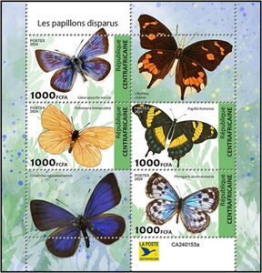Stamp: Extinct Butterflies (Central African Republic(Extinct ...