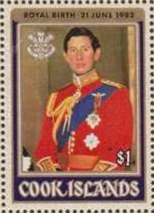 Stamp: Overprinted (Cook Islands(Birth of Prince William) Mi:CK 818,Sn ...