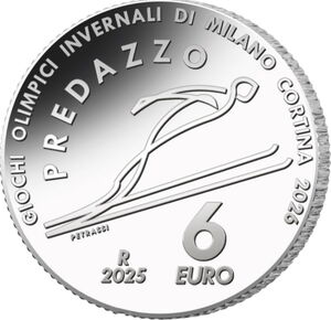 Moneda: 6 Euro (Ski Jumping, Predazzo) (Italia(2025 - Milano Cortina ...