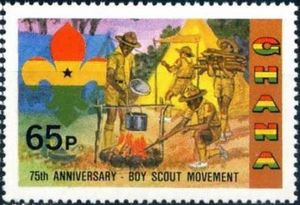 Stamp: Scouts activites (Ghana(75 Years Scouting) Mi:GH 941,Sn:GH 795 ...