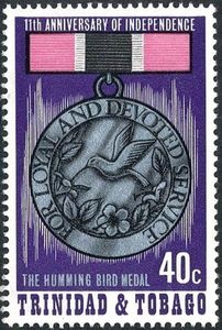 Stamp: The Hummingbird Medal (Trinidad and Tobago(11th Anniversary of ...
