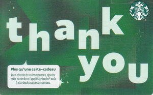 Gift Card: Thank You (Starbucks, Canada(Thank You) Col:CA-S-6323-24 ...