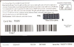 Gift Card: Stop. Fuel. Shop. (Shell Australia, Australia(Shell) Col:AU ...