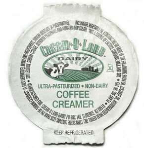 Mini Cup Lid: Cream-O-Land Coffee Creamer (Cream-O-Land Dairy, United ...